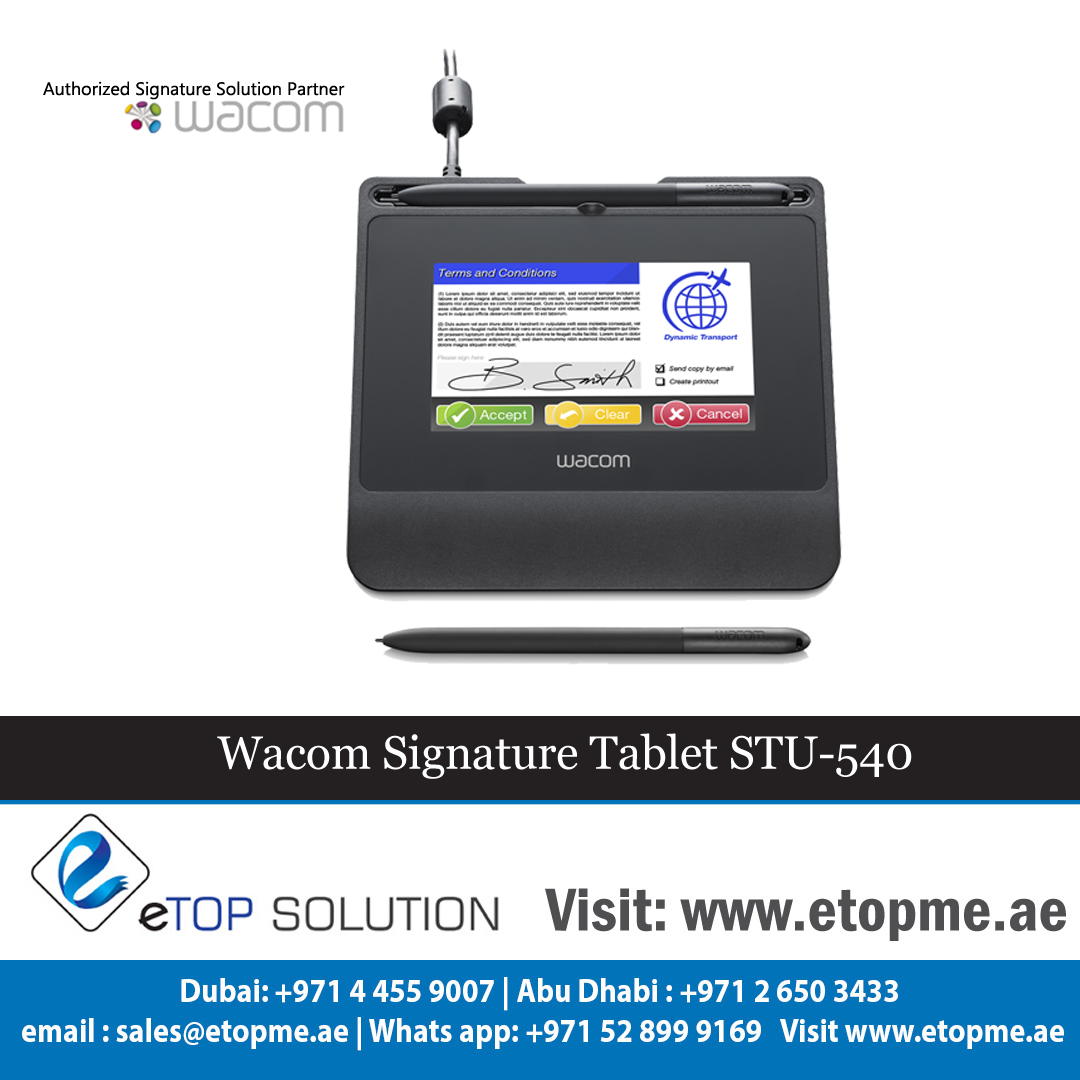 Wacom STU-540 Signature Tablets | eTOP SOLUTION