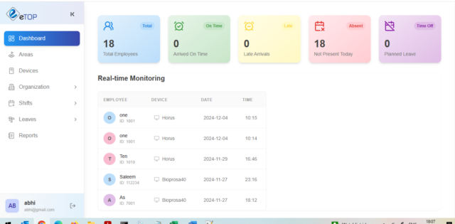 Cloud Based Time Attendance Software Supplier in Dubai - eTop Solution