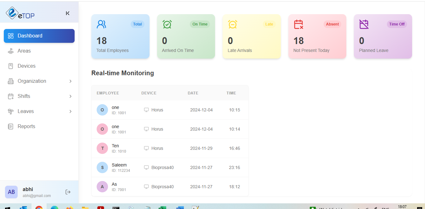 Cloud Based Time Attendance Software Supplier in Dubai - eTop Solution